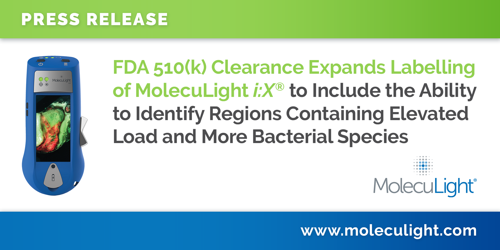 FDA 510(k) Clearance Expands Labelling of MolecuLight i:X® to Include ...